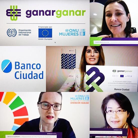 PROGRAMA GANAR-GANAR DE ONU MUJERES, LA OIT Y LA UNIÓN EUROPEA EL BANCO CIUDAD FUE RECONOCIDO ...